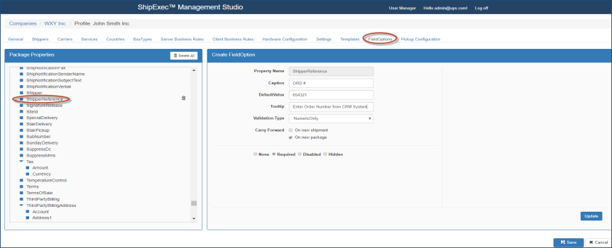 Adding Field Options