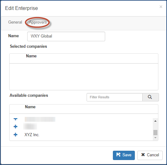 Adding Approvers to an Enterprise