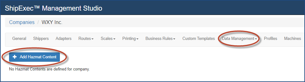 Adding Hazmat Content