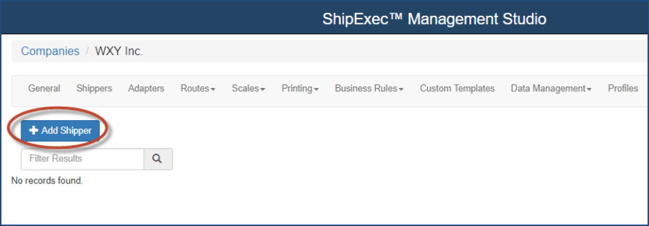 Adding a Shipper