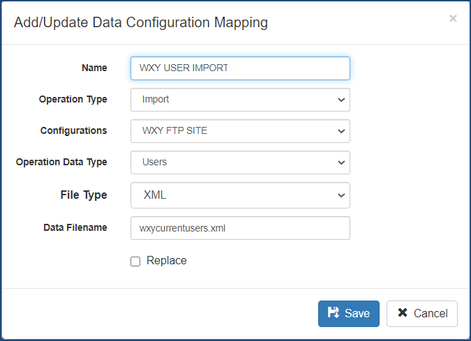 Adding Data Configuration Mapping