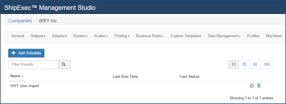 Adding Mapping Schedule