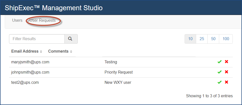 Approving User Requests
