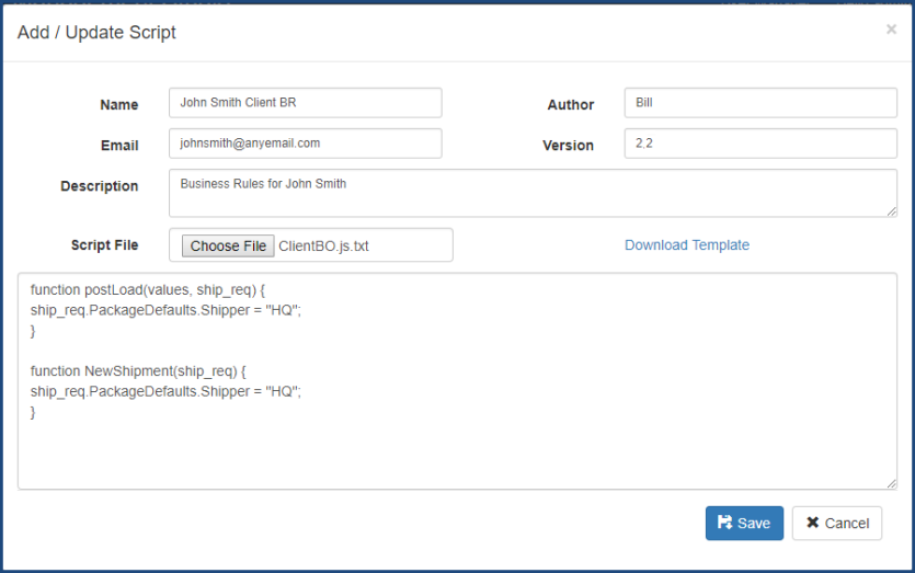 Modifying Client Business Rules