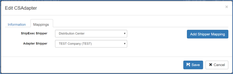 Adding a CS Adapter Registration