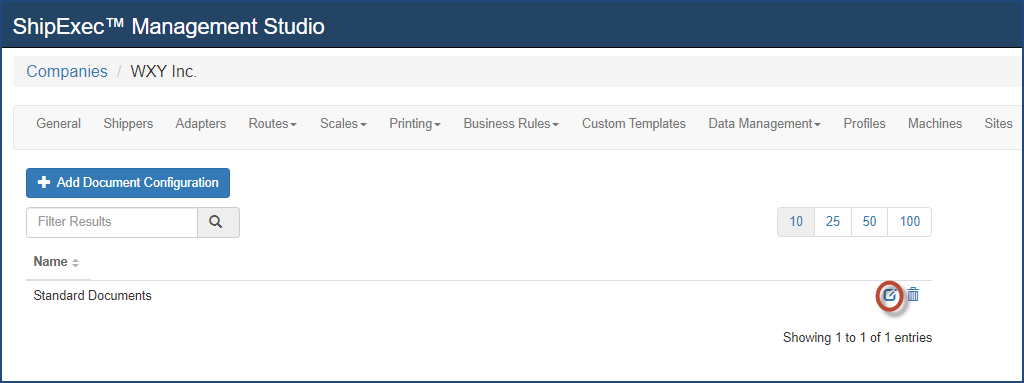 Modifying Document Configurations