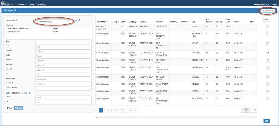 Adding Distribution Lists