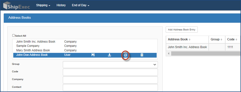 Editing Personal Address Book Name
