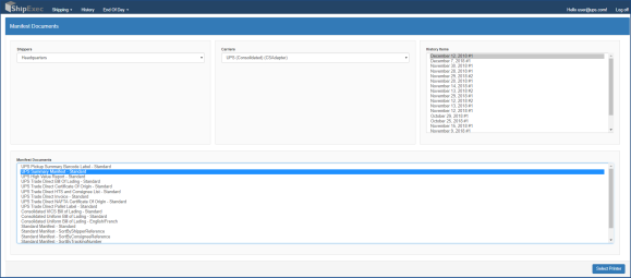 Printing Manifest Documents