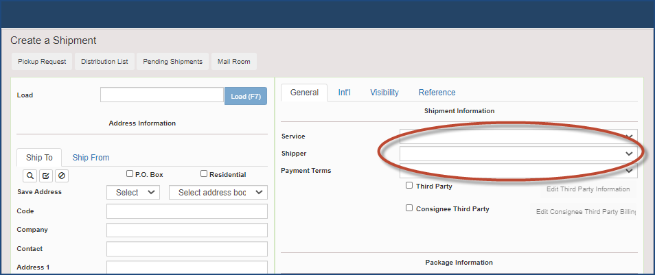 Creating New Shipment with CVS Template using Ship by Service Mode