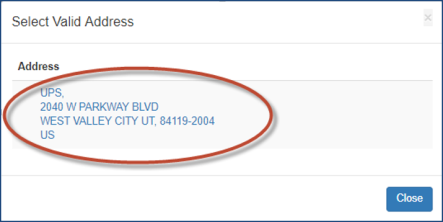 Validating Address from Main Shipping Page